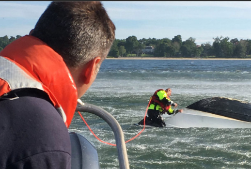 Police Divers Rescue Woman Trapped in Capsized Boat on Long Island Sound